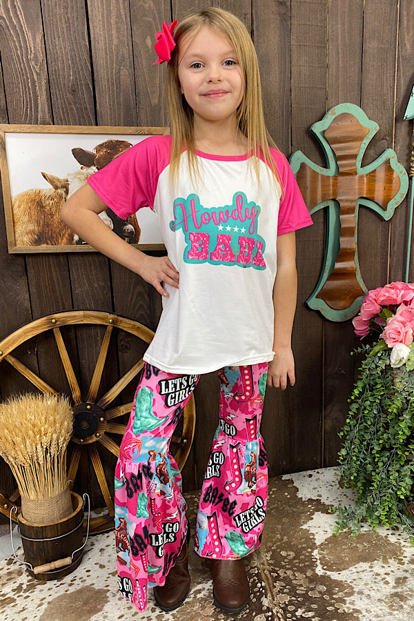 LC0014 HOWDY BABE pink girl set – Ladycharmonline.com